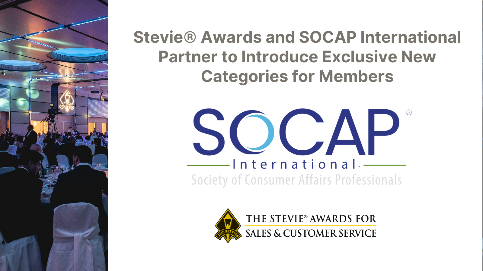 Stevie® Awards and SOCAP International Partner to Introduce Exclusive New Categories for Members
